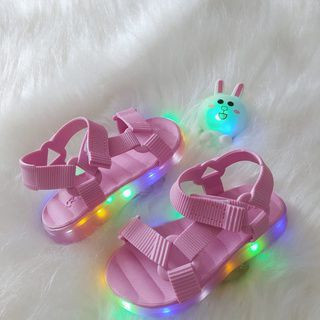 Sandalia Papete Infantil Feminina Bebe Menina com Luz de Led Infantil ...