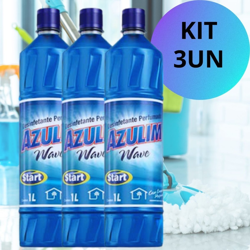 Kit 3 Desinfetante Azulim Wave 1L Cada Totalizando 3L Proteção ...