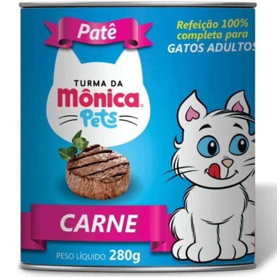 Ração Úmida Turma da Mônica Pets Patê para Gatos Adultos Sabor Carne ...