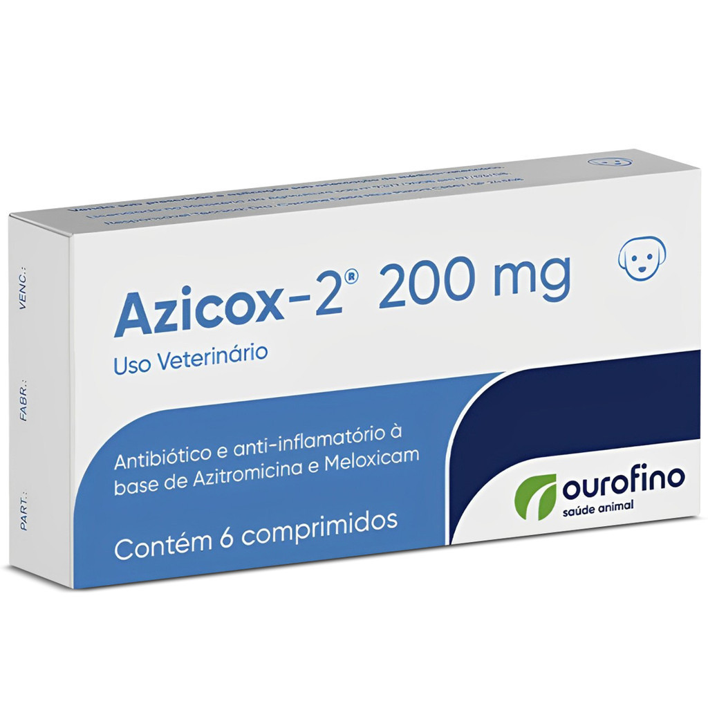 Azicox-2 200mg com 6 comprimidos Ouro Fino Cães e Gatos | Shopee Brasil