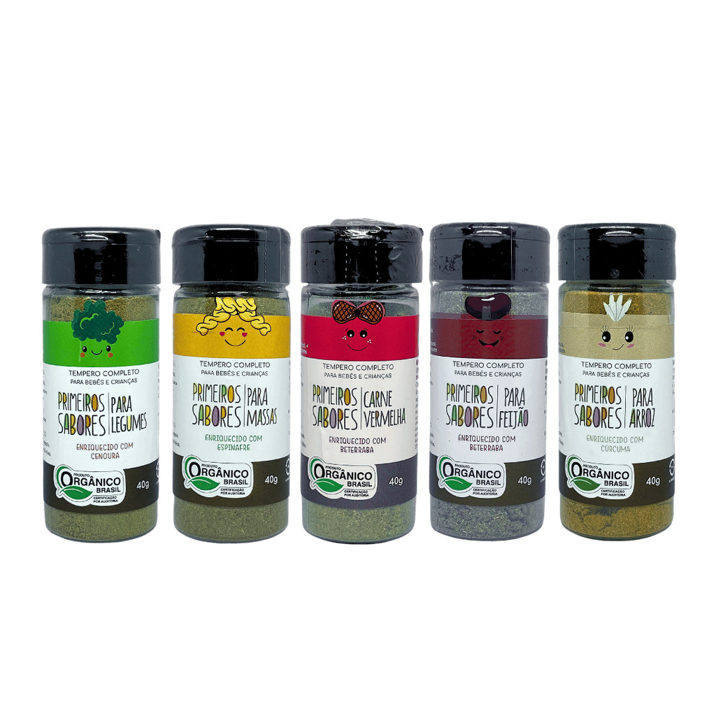 Kit 5 Tempero Primeiros Sabores Orgânico Terra Amor Flip Top | Shopee ...