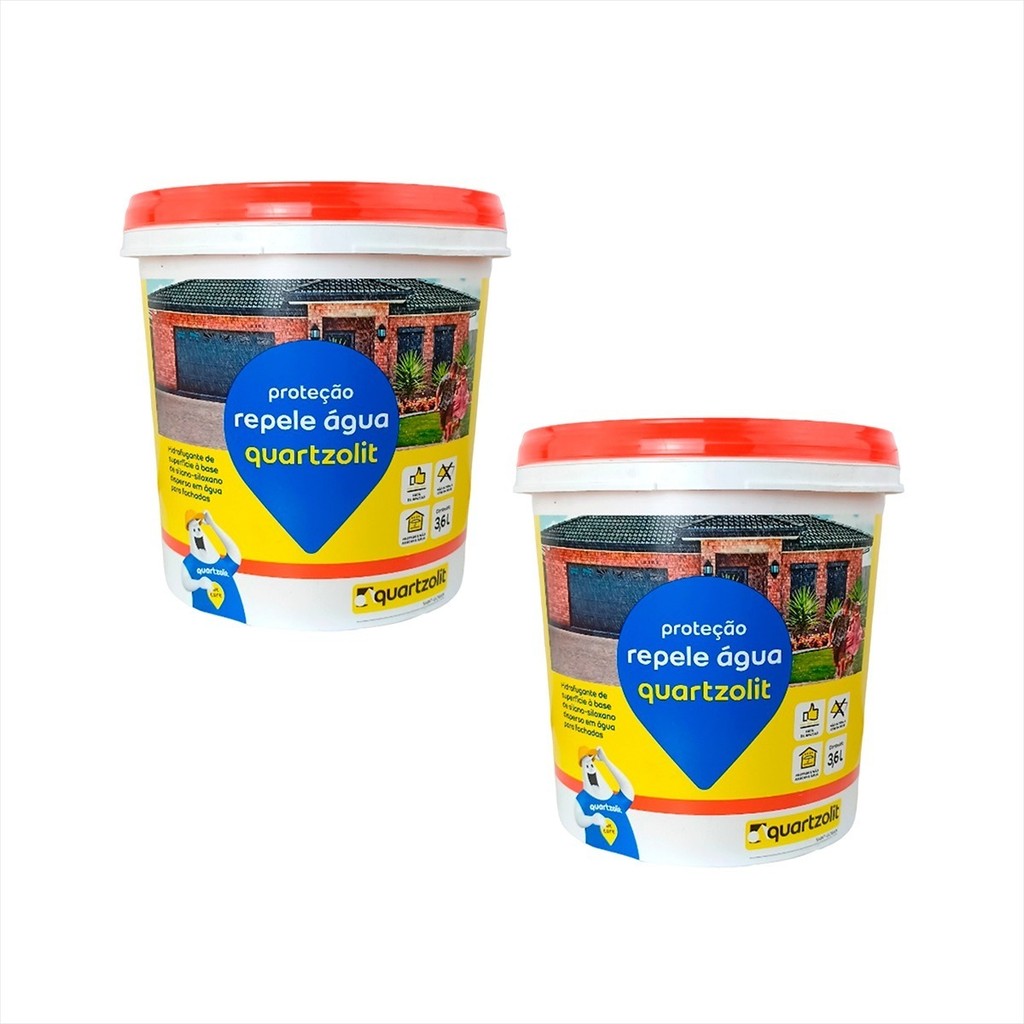 kit 2 Repele Água Hidrofugante Quartzolit 3,6l | Shopee Brasil