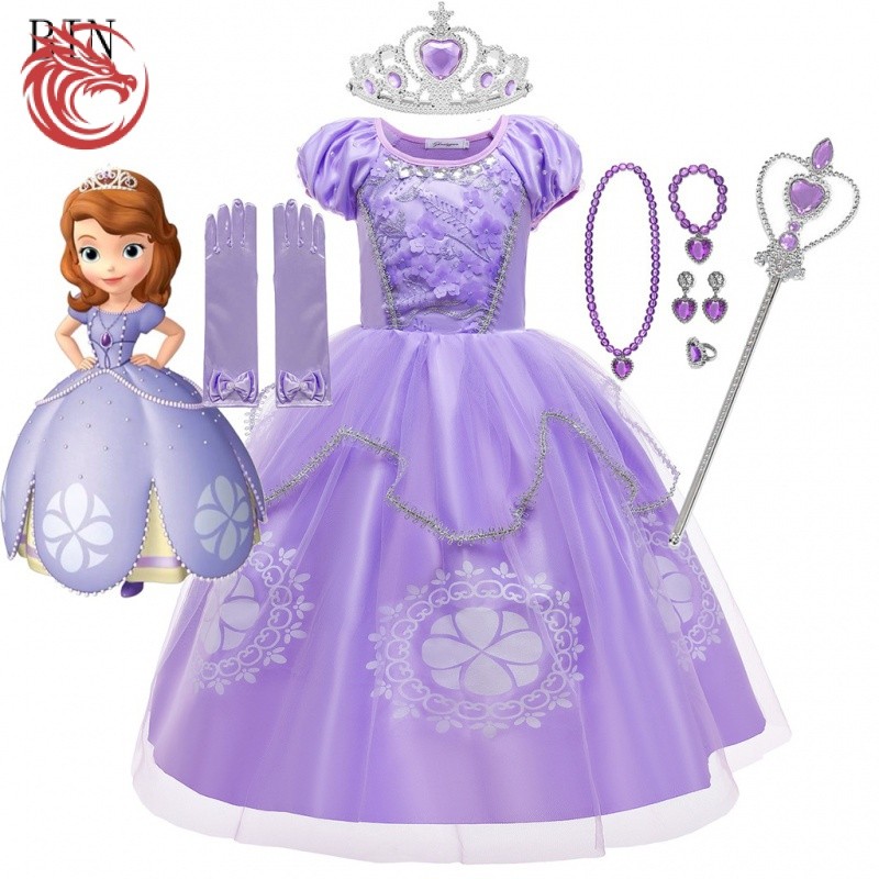 Sofia Princess Children Cosplay Dress Traje Dos Desenhos Animados O ...