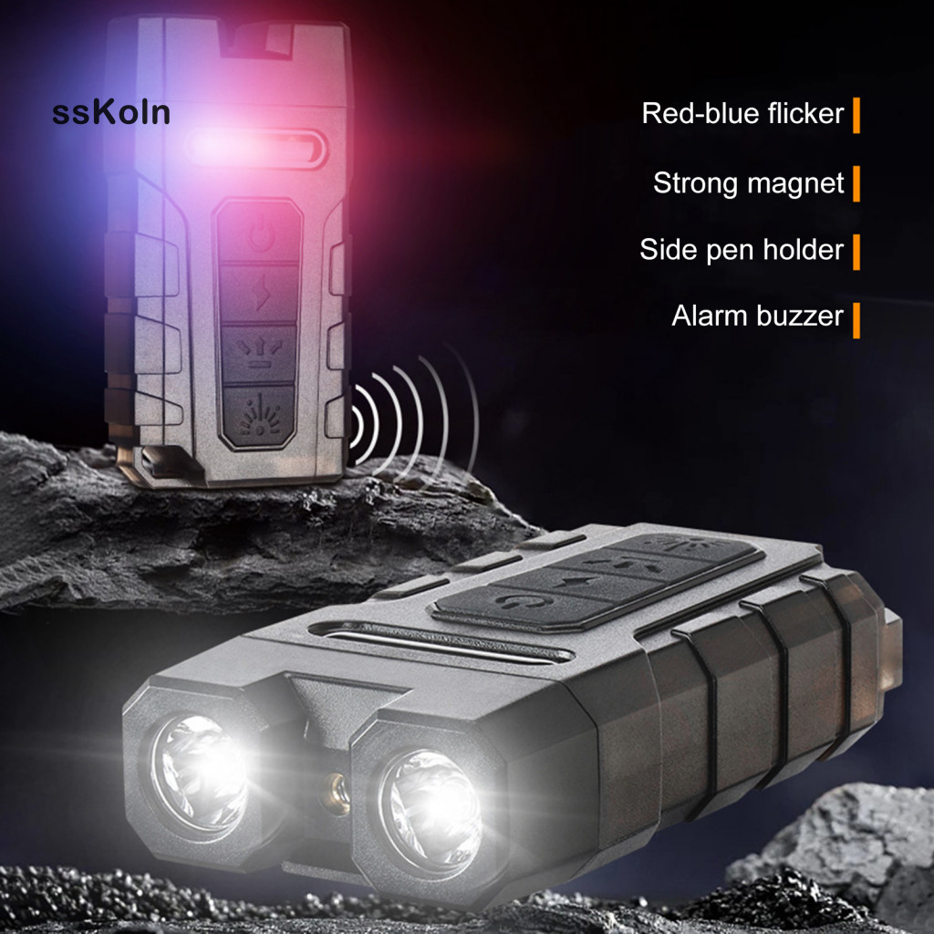 Emergency Alarm Flashlight Usb-c Rechargeable Bright Led with Compact ...