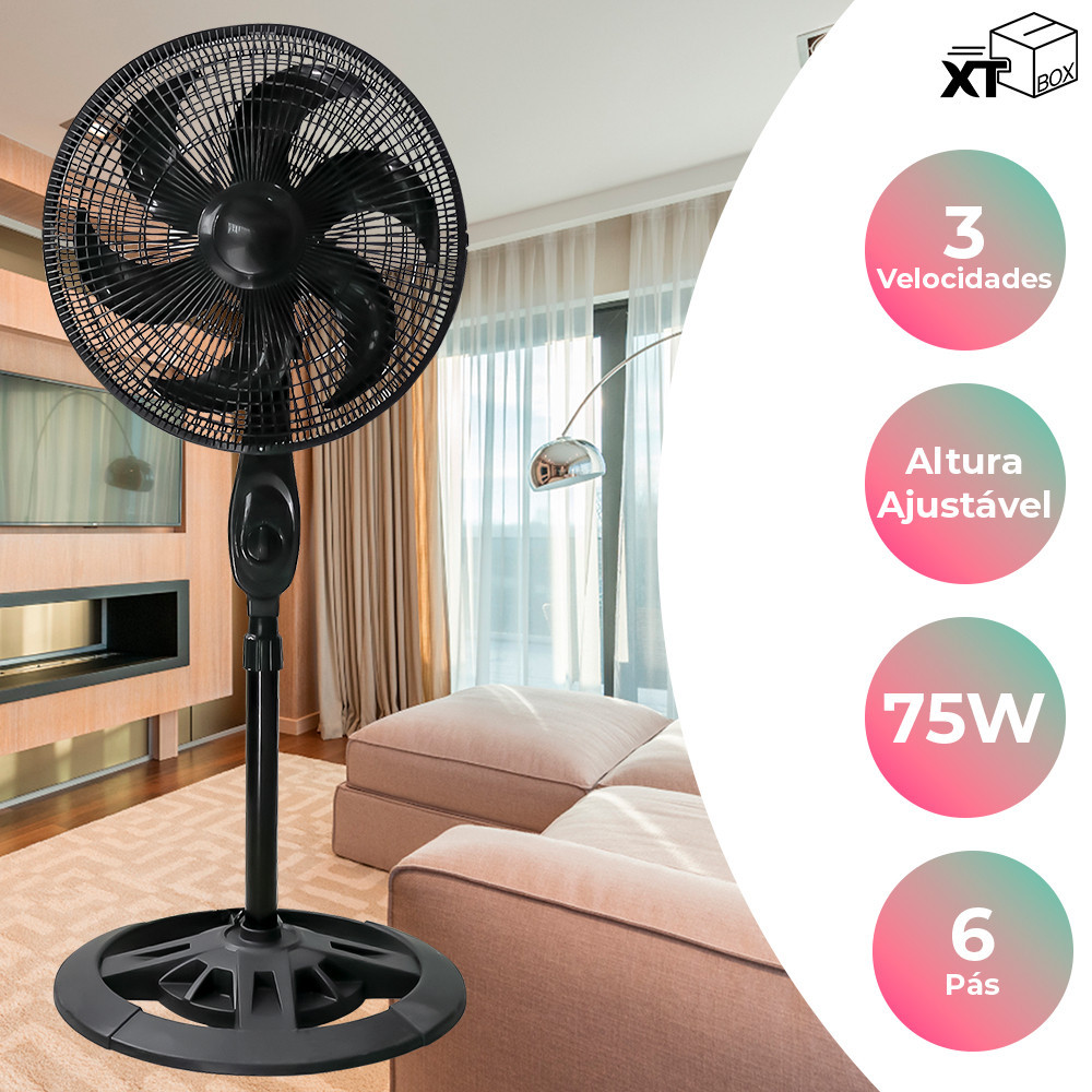 Ventilador De Coluna De Chão Turbo Vento Forte 3 Velocidades 110v/220v ...