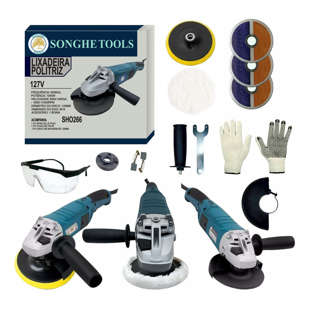 Politriz Lixadeira Esmerilhadeira 6 Velocidades 1050w SH TOOLS Envio ...