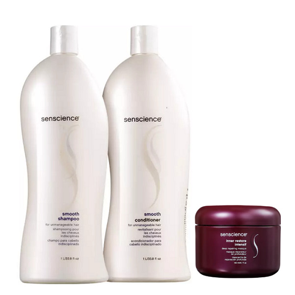 Senscience Smooth - Shampoo+Condicionador 1L+Mascara Inner Restore ...