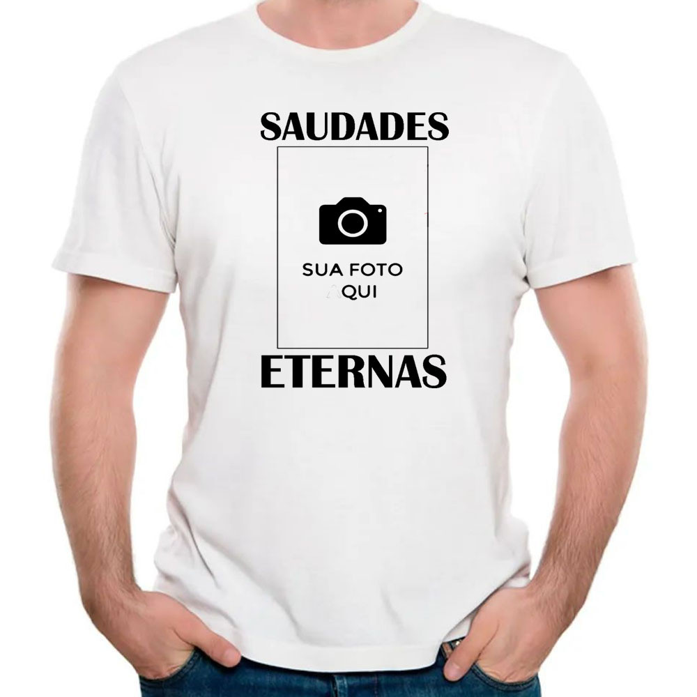 Camiseta saudades eternas com foto personalizada luto | Shopee Brasil