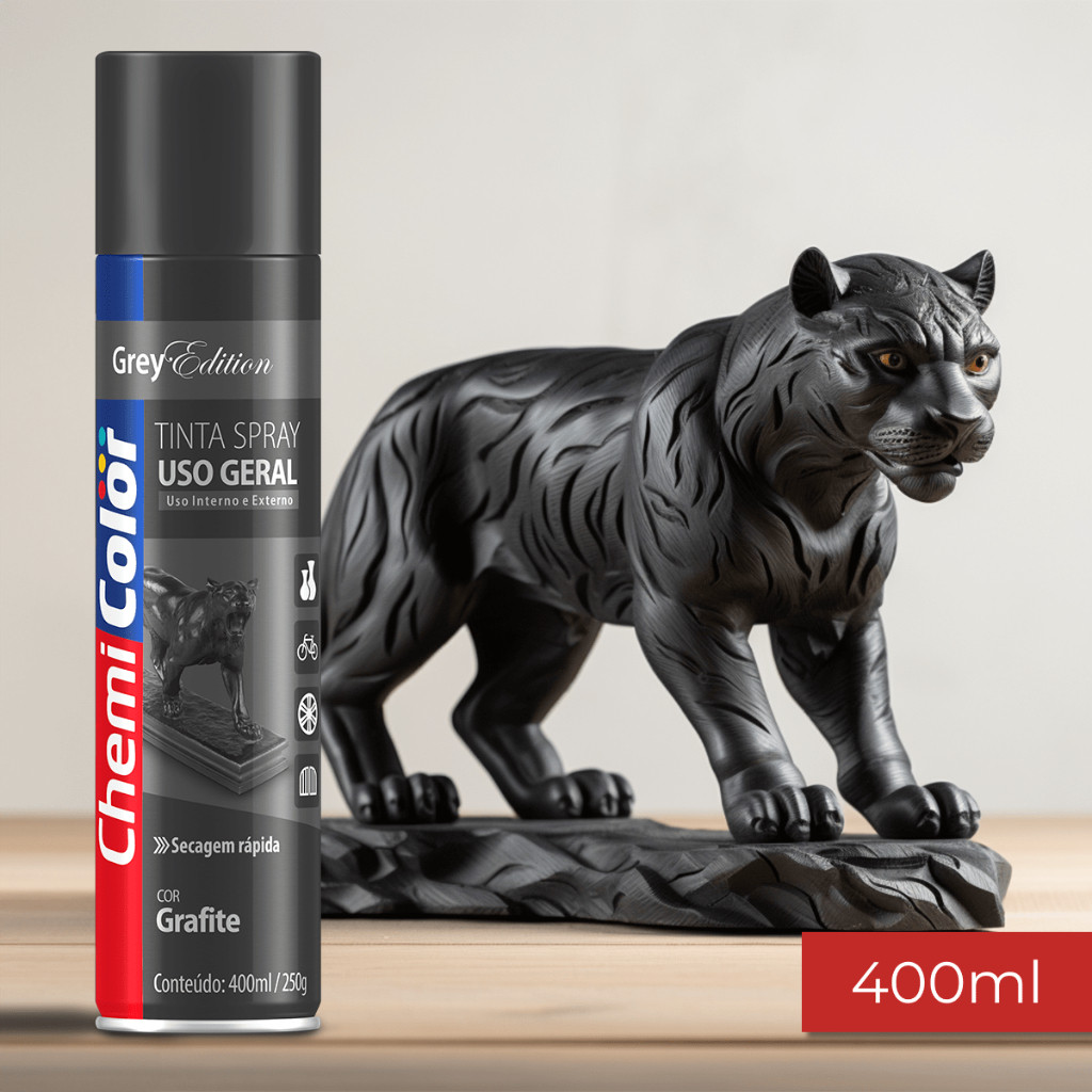 Tinta Spray Chemicolor Uso Geral Grafite 400ml Ref.93 com 6 Latas | Shopee Brasil