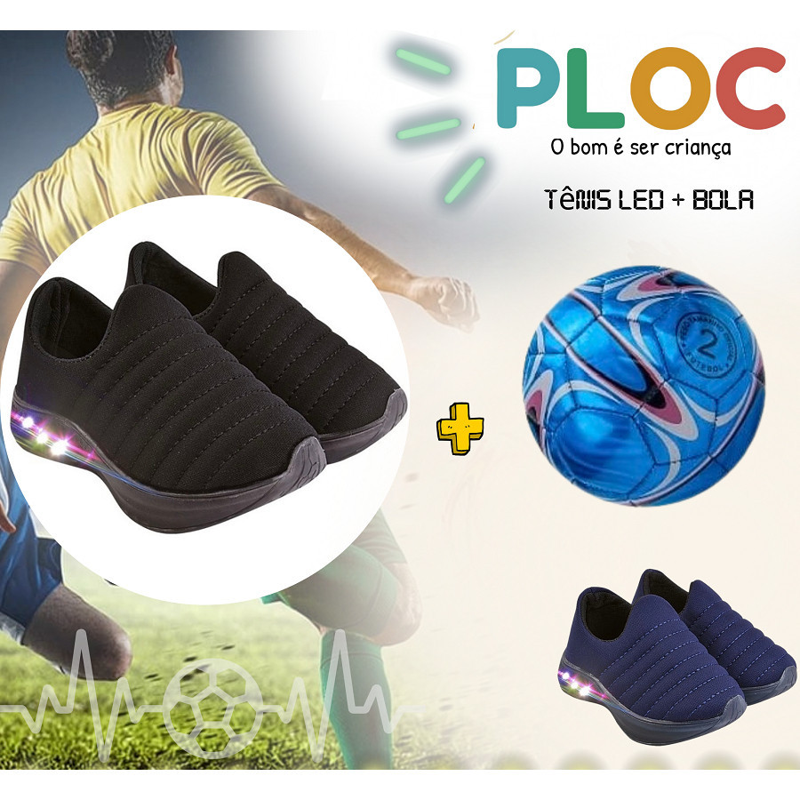 Kit Gol Ploc - Tênis LED mais bola de futebol | Shopee Brasil