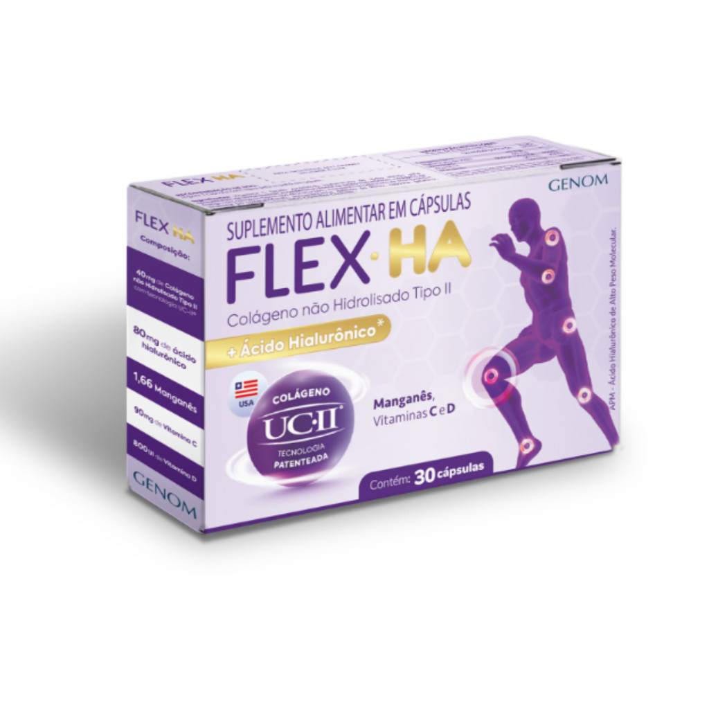 Suplemento Alimentar Flex HA C/30 Cápsulas - GENOM | Shopee Brasil