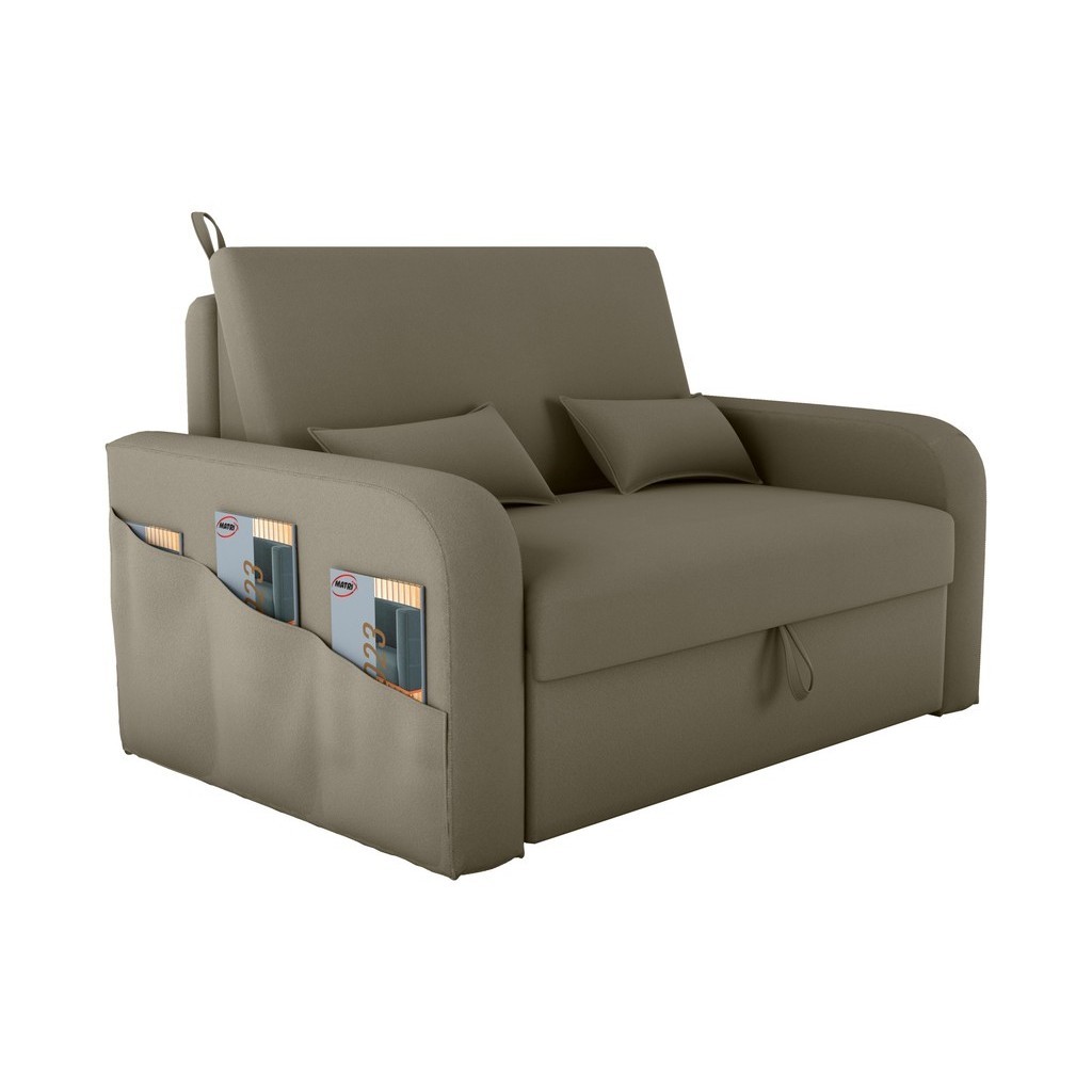 Sofá Cama com Baú 2 Lugares 140cm Lady Day Capuccino Matrix | Shopee Brasil