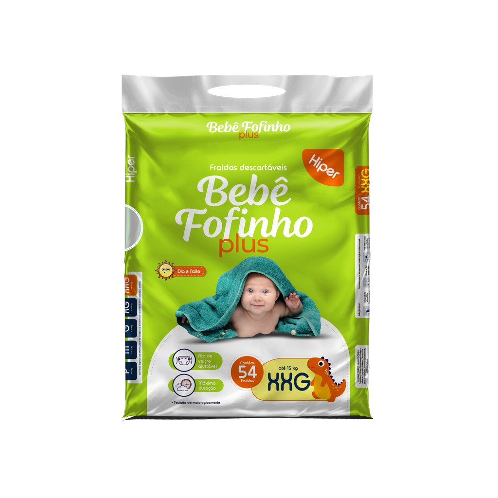 Fralda Bebe Fofinho Plus XXG c/54UN | Shopee Brasil