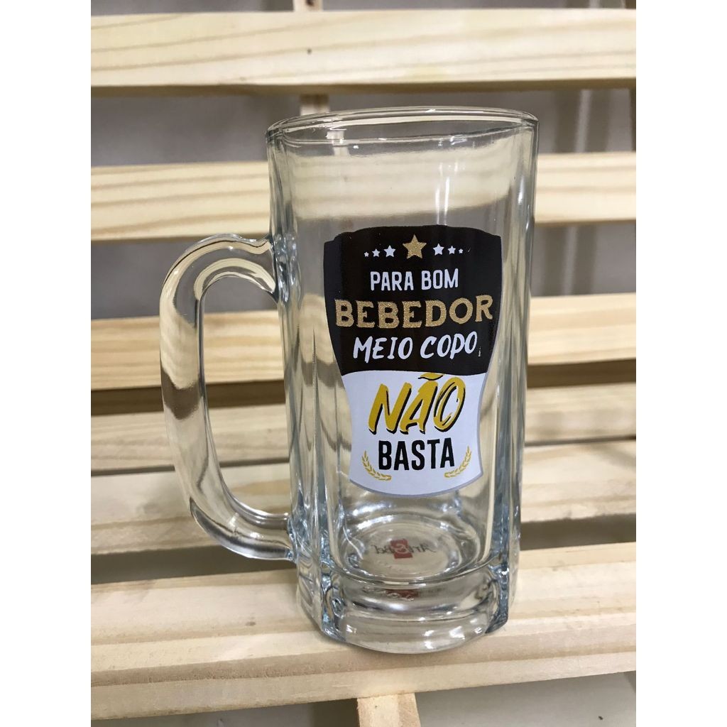 Caneca de Vidro Chopp 415 ml Frases Boteco Meme- BOM BEBEDOR | Shopee ...