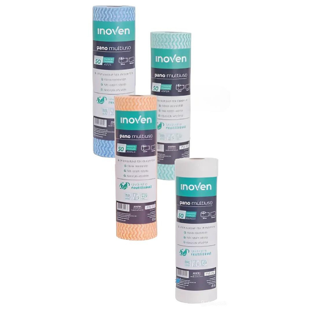 Caixa 12 Rolos 600 un Pano Multiuso 28cm x 50cm Inoven | Shopee Brasil