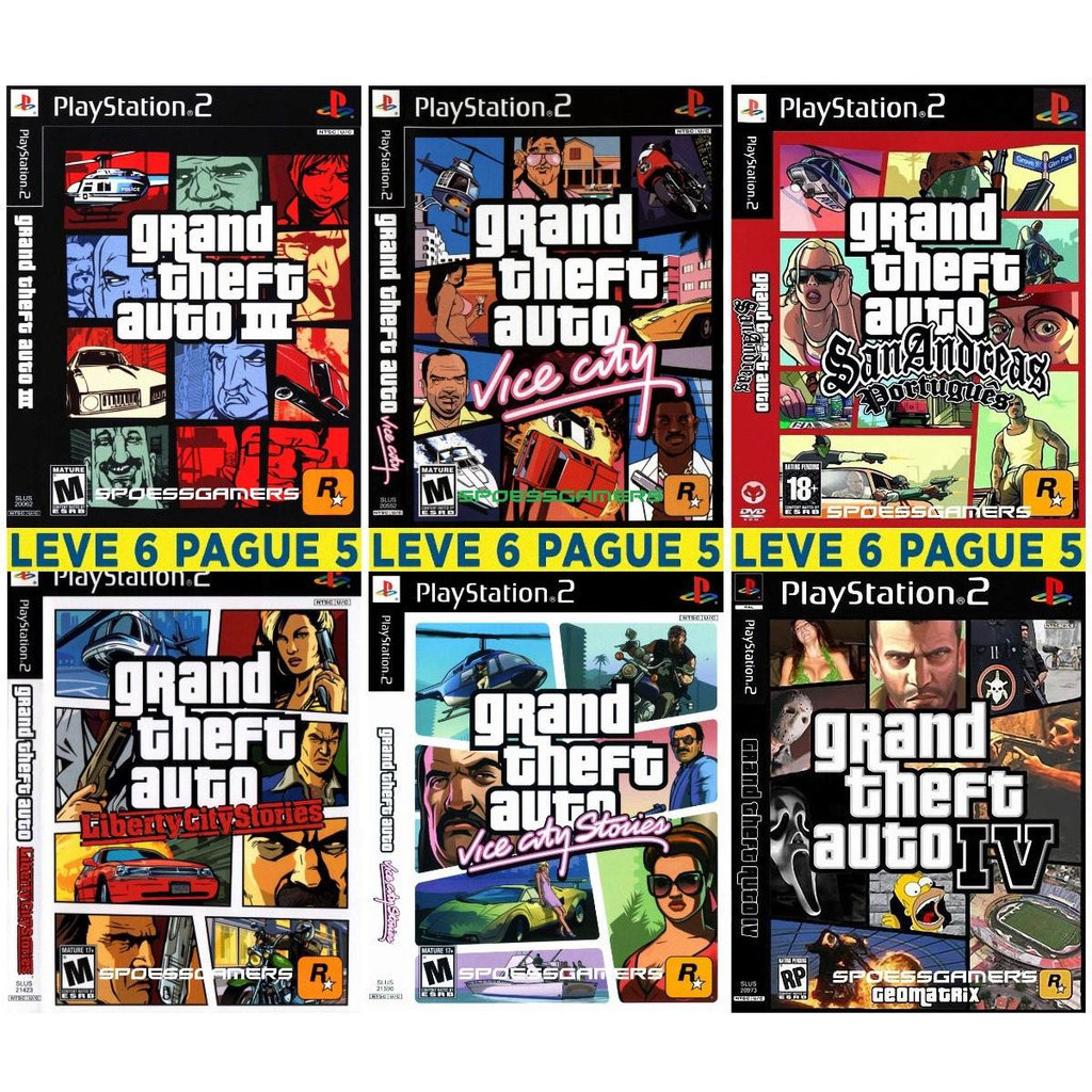 Gta Collection ( Grand Theft Auto ) 6 s | Shopee Brasil