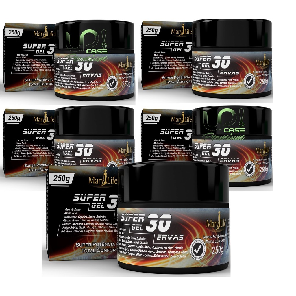 Kit 05x Super Gel 30 Ervas Massageador Gelo Quente Mary Life | Shopee ...