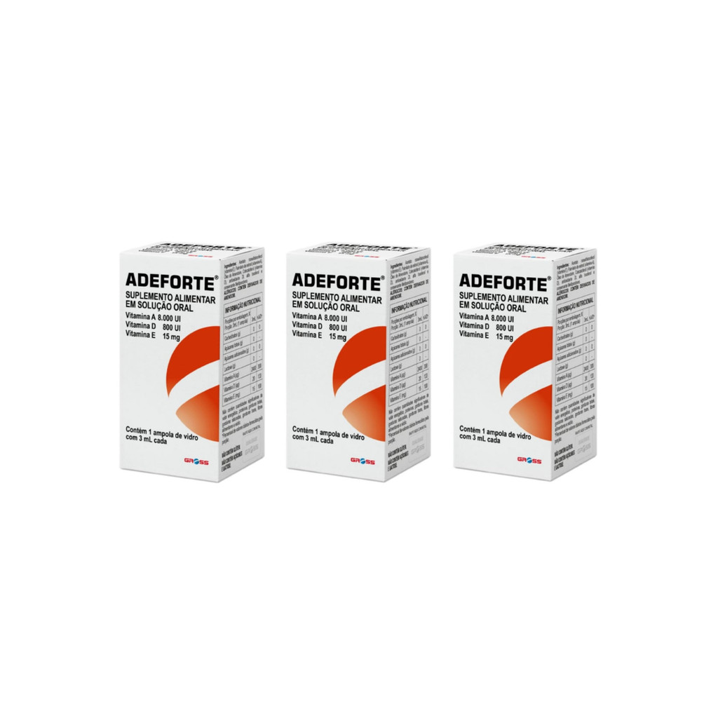 Polivitamínico Adeforte Oral Com 1 Ampola 3ml kit c/03 amp | Shopee Brasil