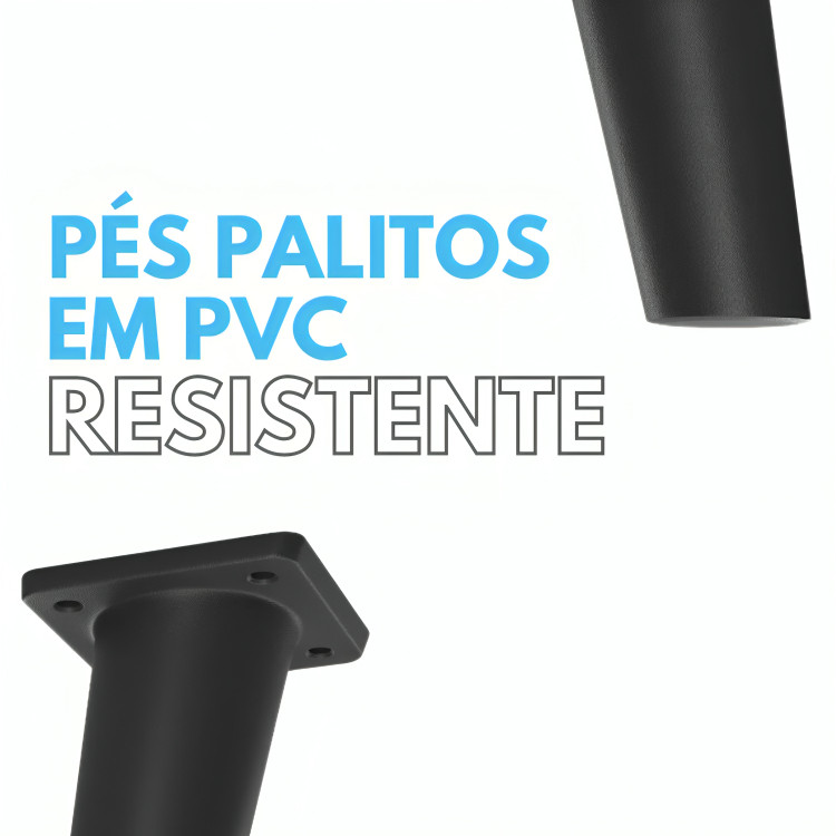 Kit 6 Pés Palitos Para Moveis Mesas Apoio Criados PVC 27cm ...
