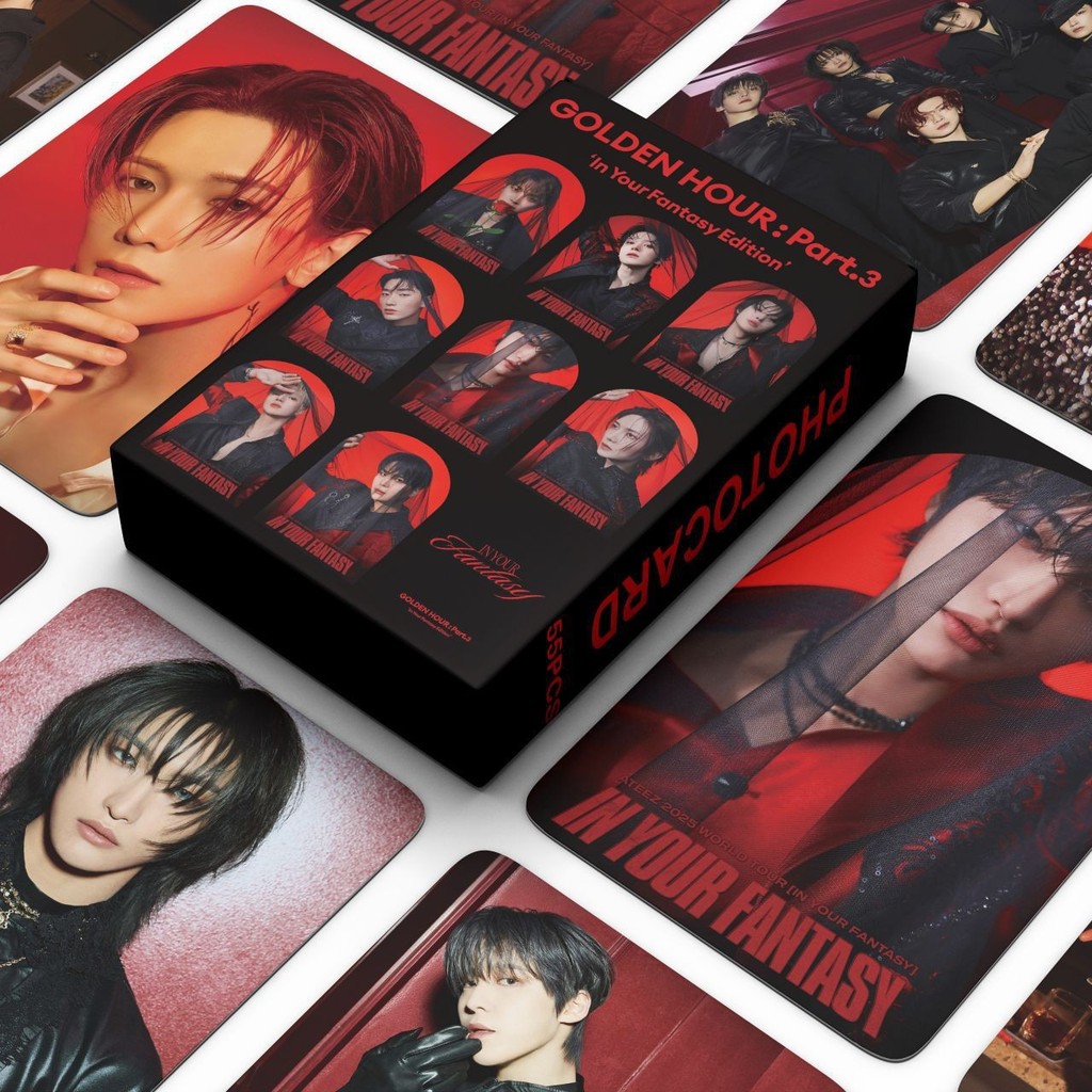 55pcs/box ATEEZ GOLDEN HOUR : Parte . 3 Cartões Fotográficos Em Sua ...