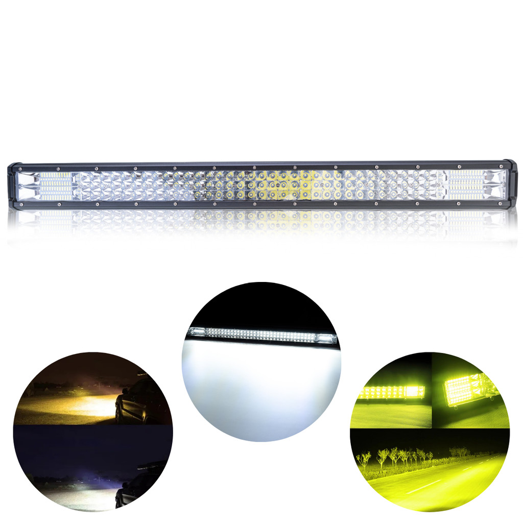 Barra de LED 432W 80cm Dual Color p/ S10, Ranger, Hilux, F250 Off Road ...