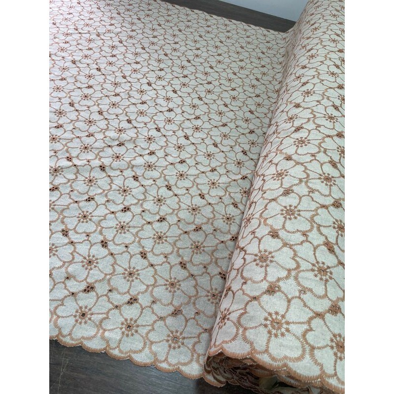 Tecido Linho Bordado Miami Coleção Verão Floral Bege | Shopee Brasil