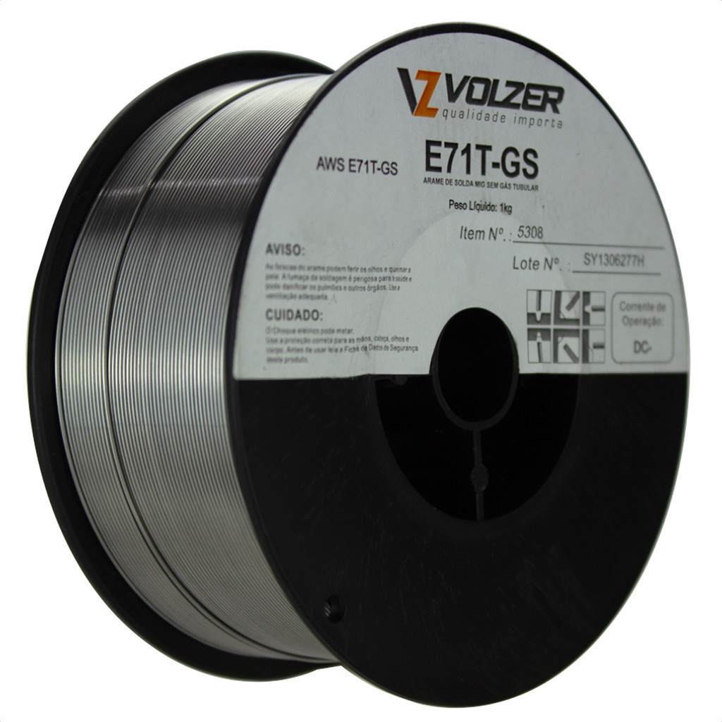 ARAME DE SOLDA MIG SEM GAS TUBULAR AWS E71T-GS 0.8MM VOLZER C/ 1KG ...