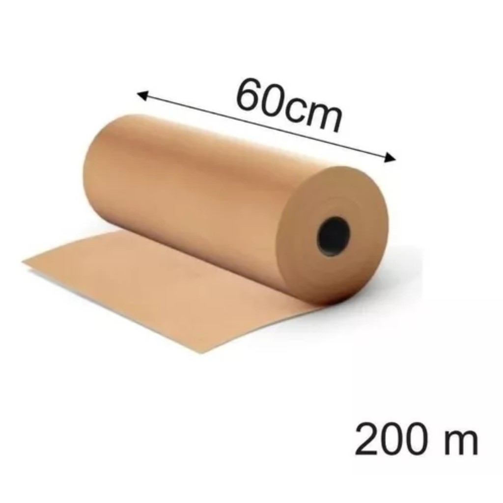 200 METROS DE PAPEL PARDO SEMI-KRAFT C/ 60cm DE LARGURA, para Moldes e ...