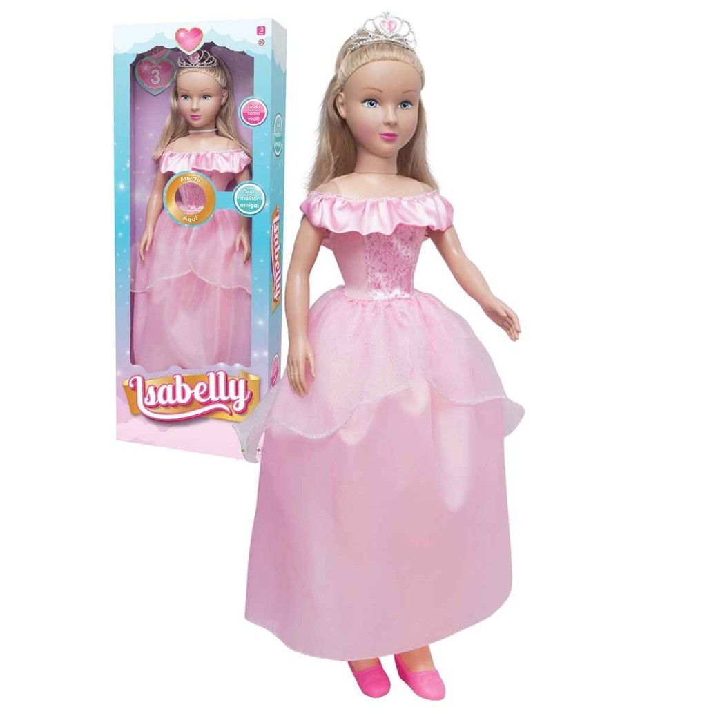 Boneca Gigante Isabelly Princesa Musical 80cm | Brink Model | Canta 3 ...