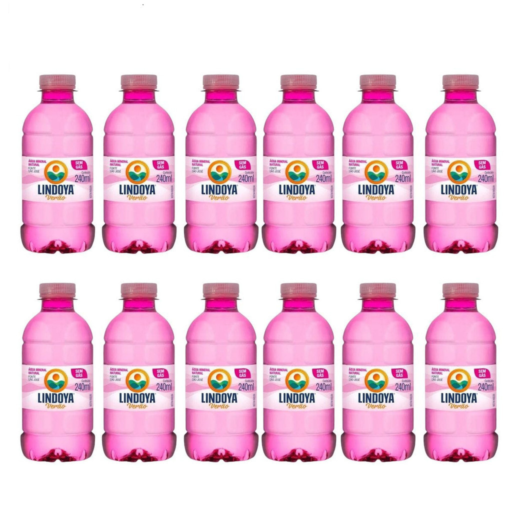 Kit 12 Un Agua Mineral Lindoya Verao Rosa Sem Gas Pet 240ml | Shopee Brasil