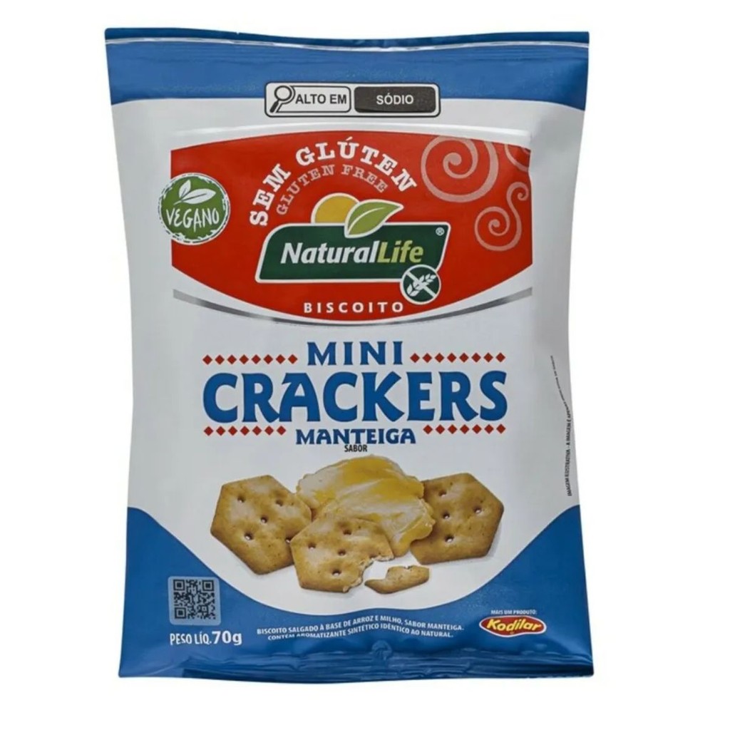 Mini Crackers Sem Glúten Vegano Manteiga Natural Life 70g | Shopee Brasil