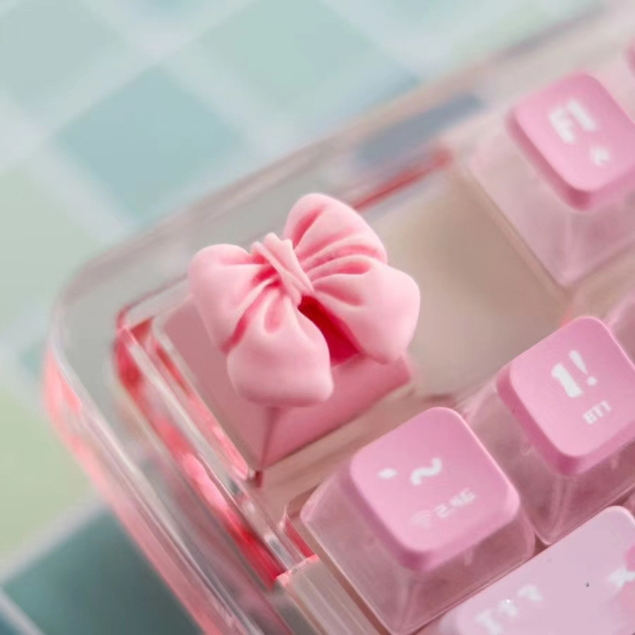 Keycap Feito À Mão Pequeno Arco Rosa Bonito Teclado Mecânico | Shopee ...