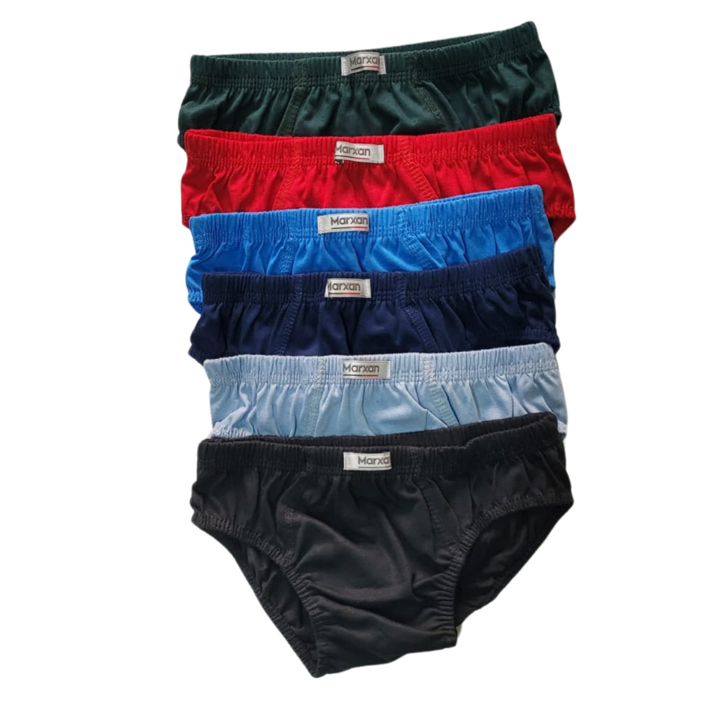 Kit 9 Cueca Slip Algodão Infantil Juvenil Marxan PP P M G | Shopee Brasil