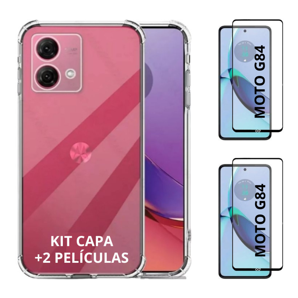 Capa Case Capinha Para Motorola Moto G84 + Kit 2 Película 3D Vidro ...
