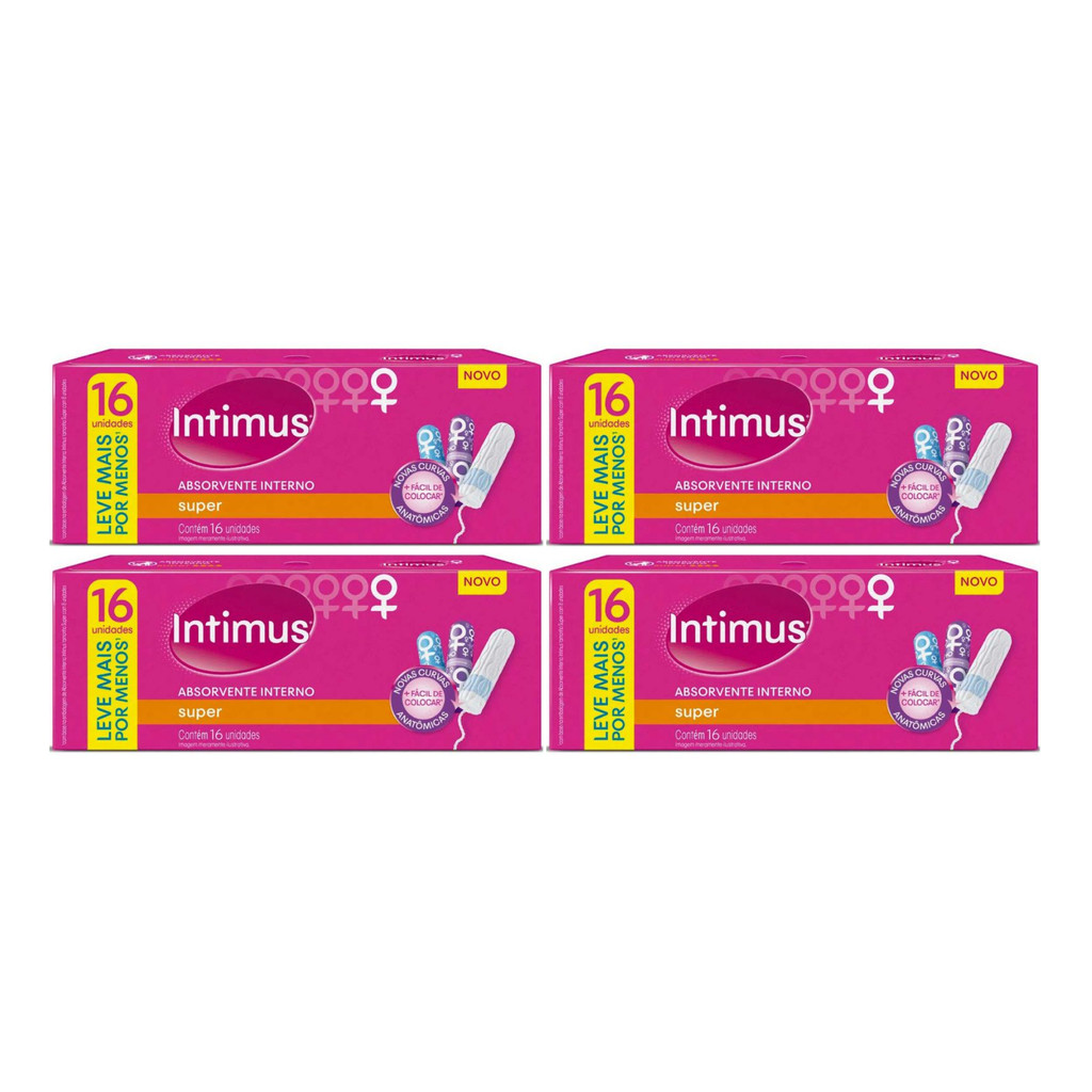 Kit Absorvente Interno Intimus Fluxo Super Com 16 Unidades Cada ...