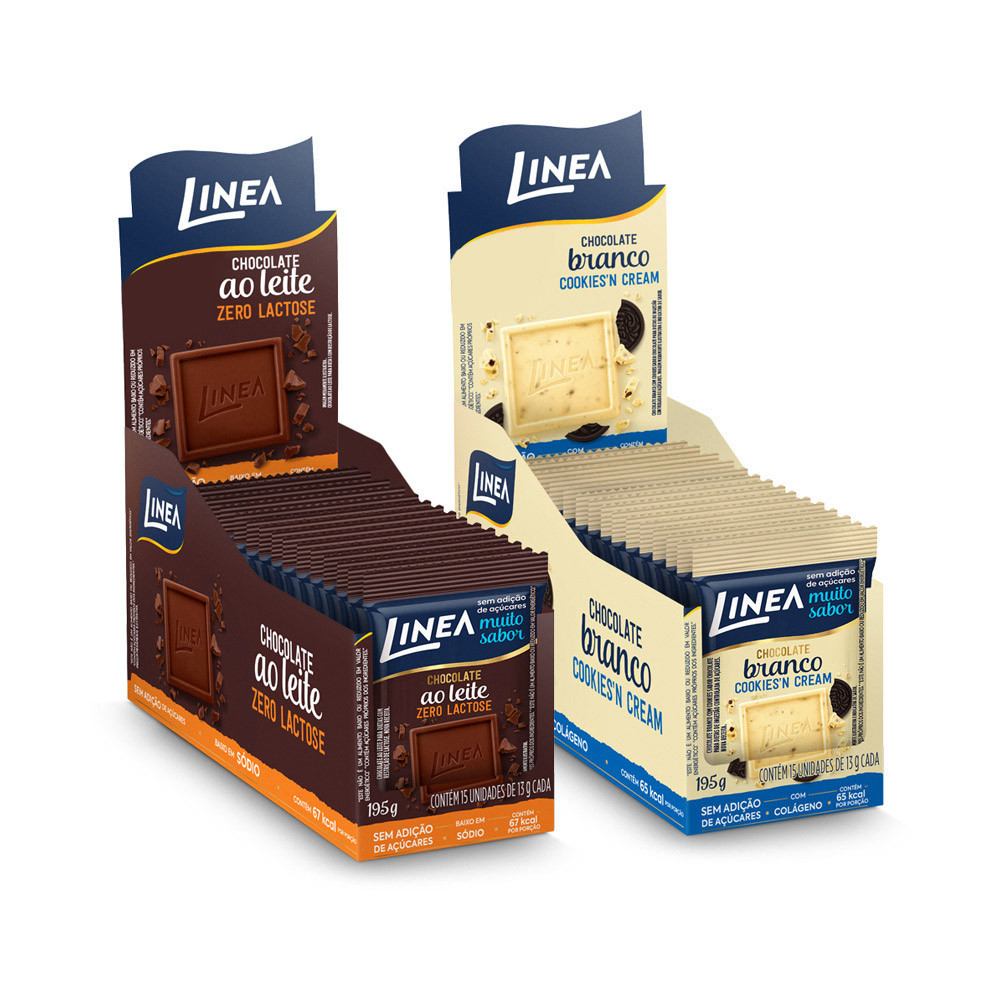 Kit 2 Displays de Mini Chocolate Linea Sabor Cookies’n Cream e Ao Leite ...