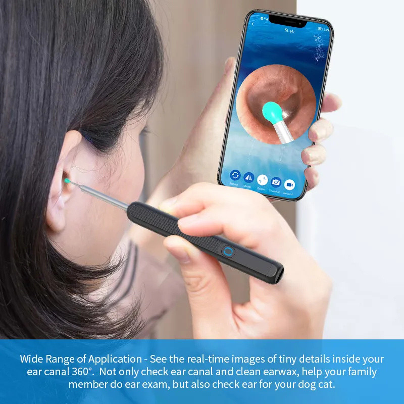 WiFi Wireless Ear Cleaner With Camera Visual Otoscope Kit Wax Removal ...