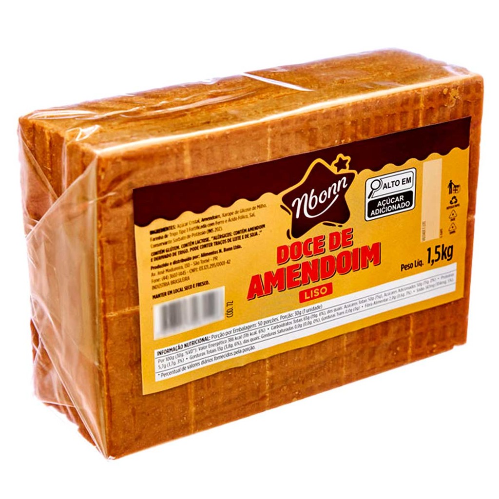 Doce Paçoca Lisa Pct 1,5kg Nbonn | Shopee Brasil