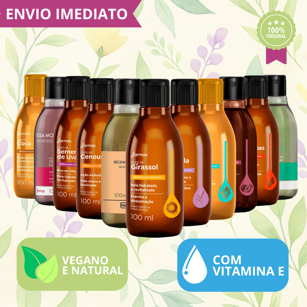 Kit Óleos Farmax 100ml – Hidratação e Nutrição Completa para Pele e ...