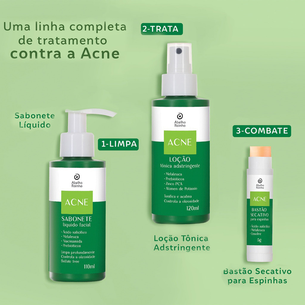 Kit de tratamento Abelha Rainha ACNE 3 em 1 Tratamento contra Acne e Espinhas | Shopee Brasil