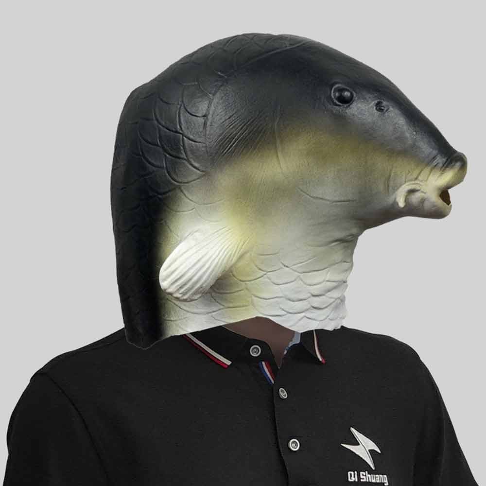 BROWN Fish CARP Mask Full Head Latex Fancy Dress Costume Animal ...