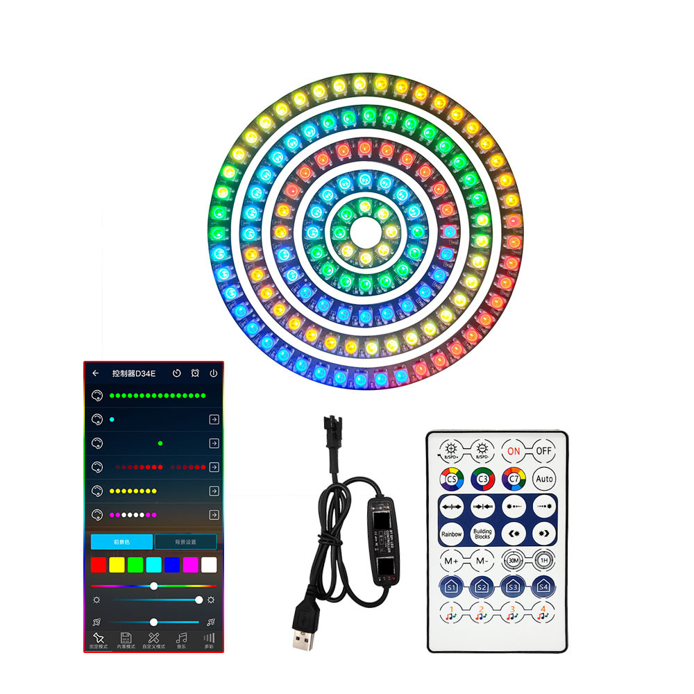 ws2812b Anel LED 8/16/24/35/45 Bit LEDS SK6812 ws2812b WS2812 5050 RGB ...