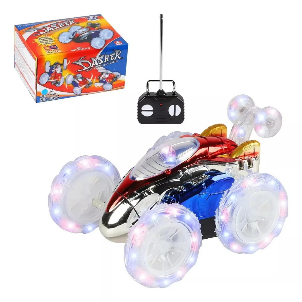 Carro Controle Remoto Maluco Gira 360º C/ Luz Led Brinquedo Carrinho de ...