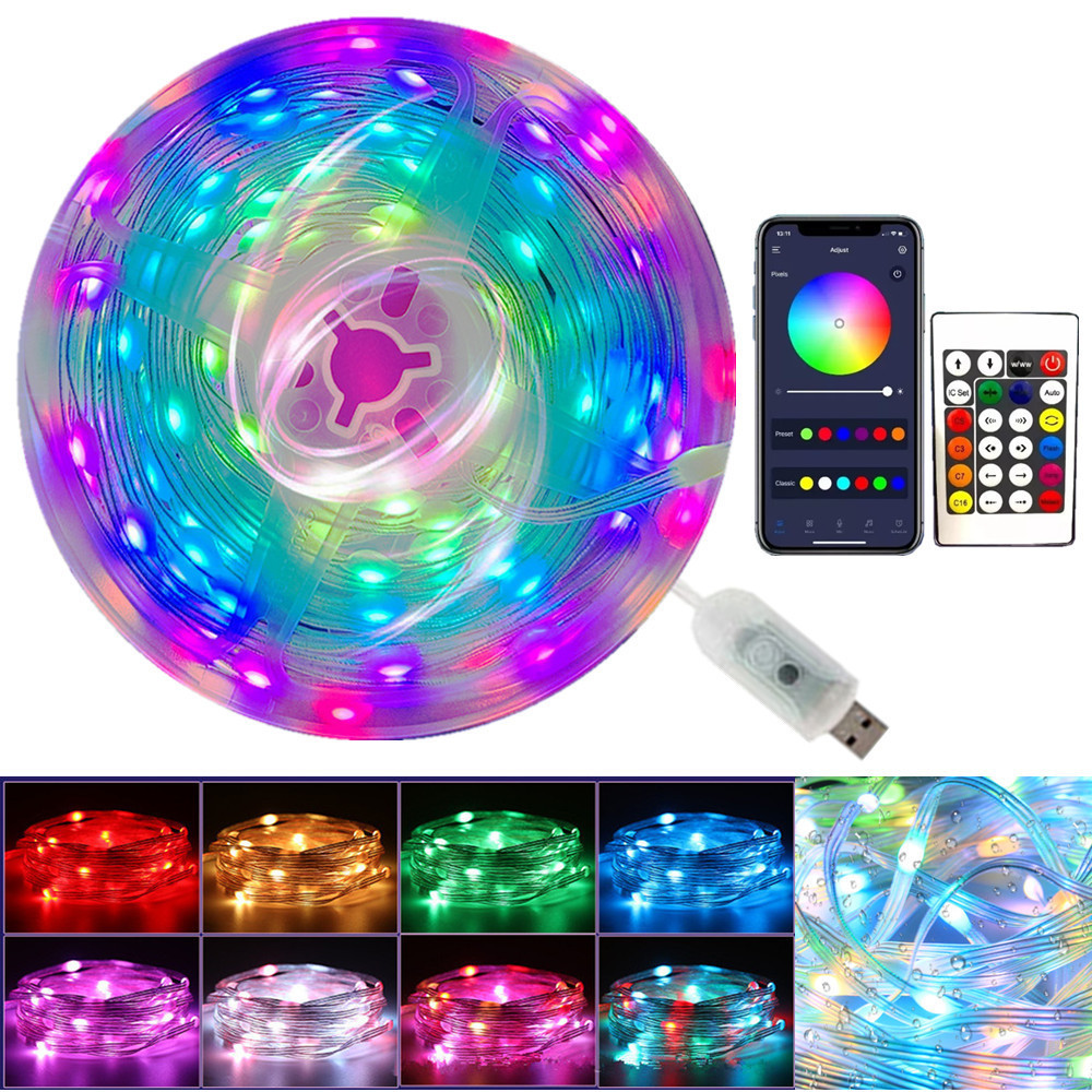 Fita Led Fio Ultra Rgb Colorida Branca 10 Metros Com Controle App ...