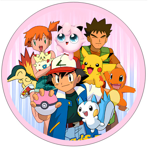 Painel Festa Anime Pokemon Redondo Tecido Sublimado 1,50x1,50 | Shopee ...