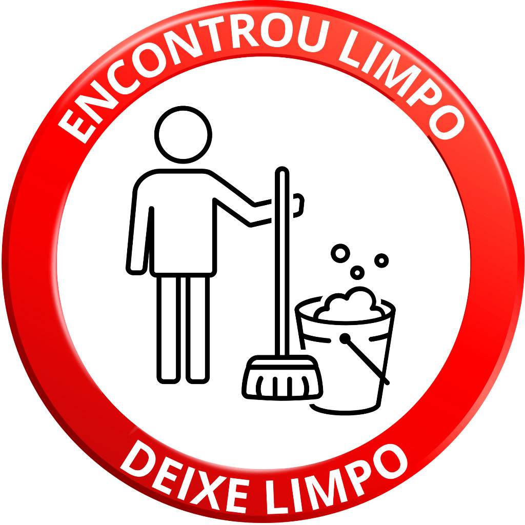 ADESIVO PLACA AVISO SINALIZAÇÃO ATENÇÃO ENCONTROU LIMPO DEIXE LIMPO ...