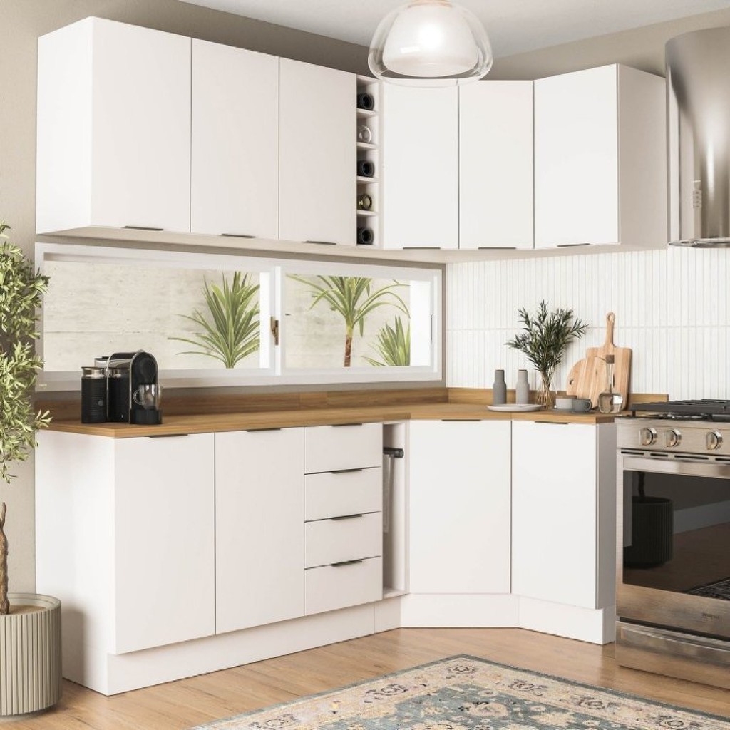 Cozinha Modulada 8 Peças 3 Aéreos 3 Balcões Adega e Toalheiro Ipanema ...