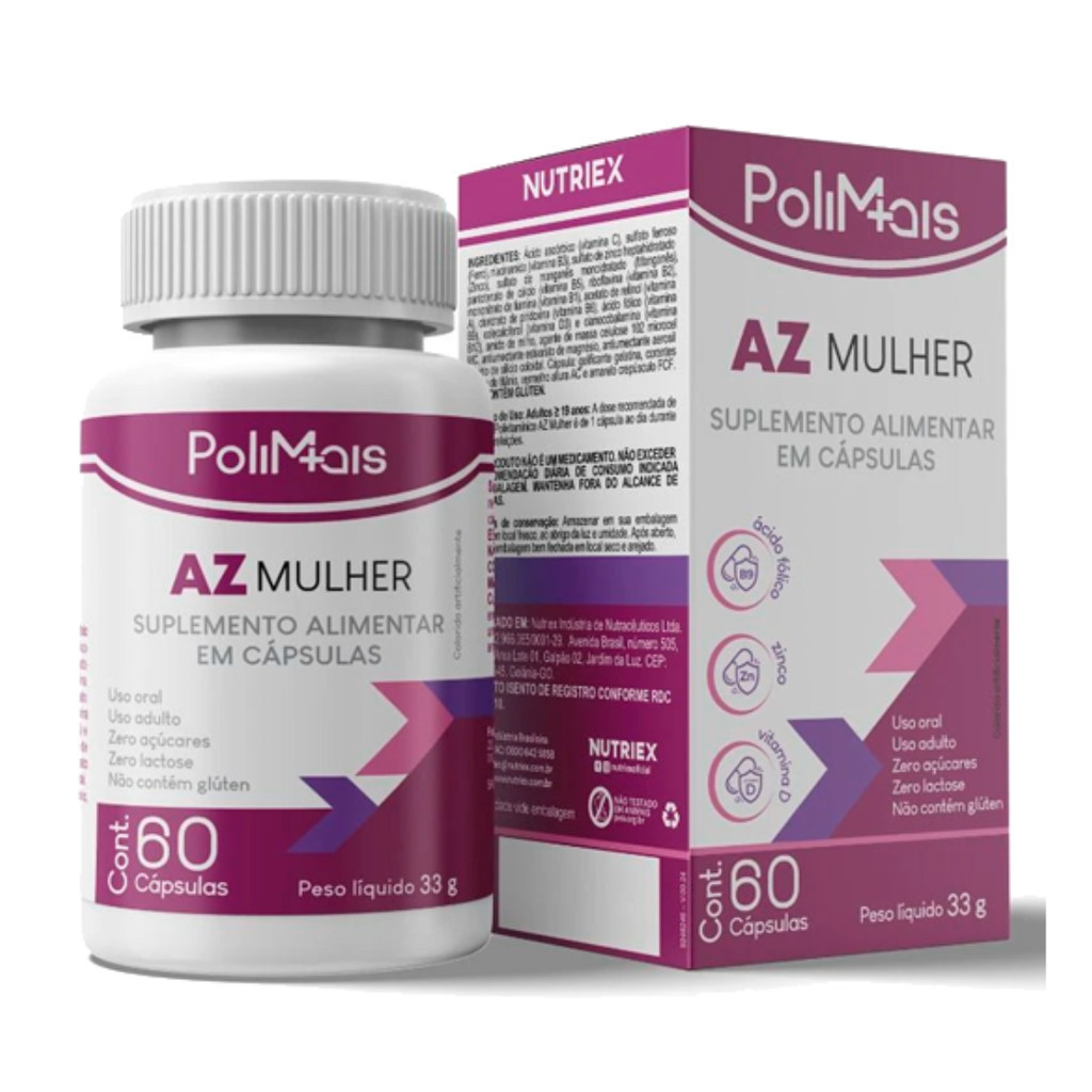 Polivitamínico Polimais AZ Mulher 60 Cápsulas – Saúde Feminina | Shopee ...