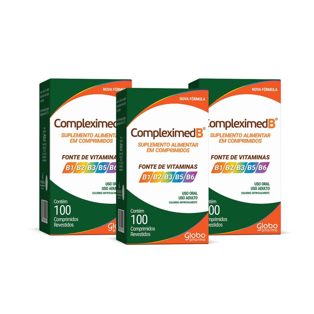 Kit 3 Complexo B Compleximed Globo 100 Comprimidos | Shopee Brasil