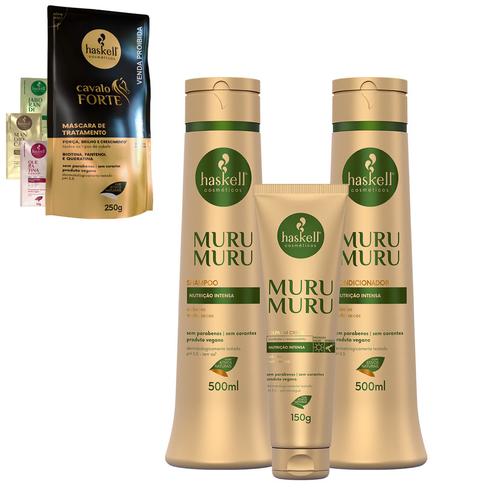 Kit Haskell Murumuru Sh Cond 500ml Polpa 150g | Shopee Brasil